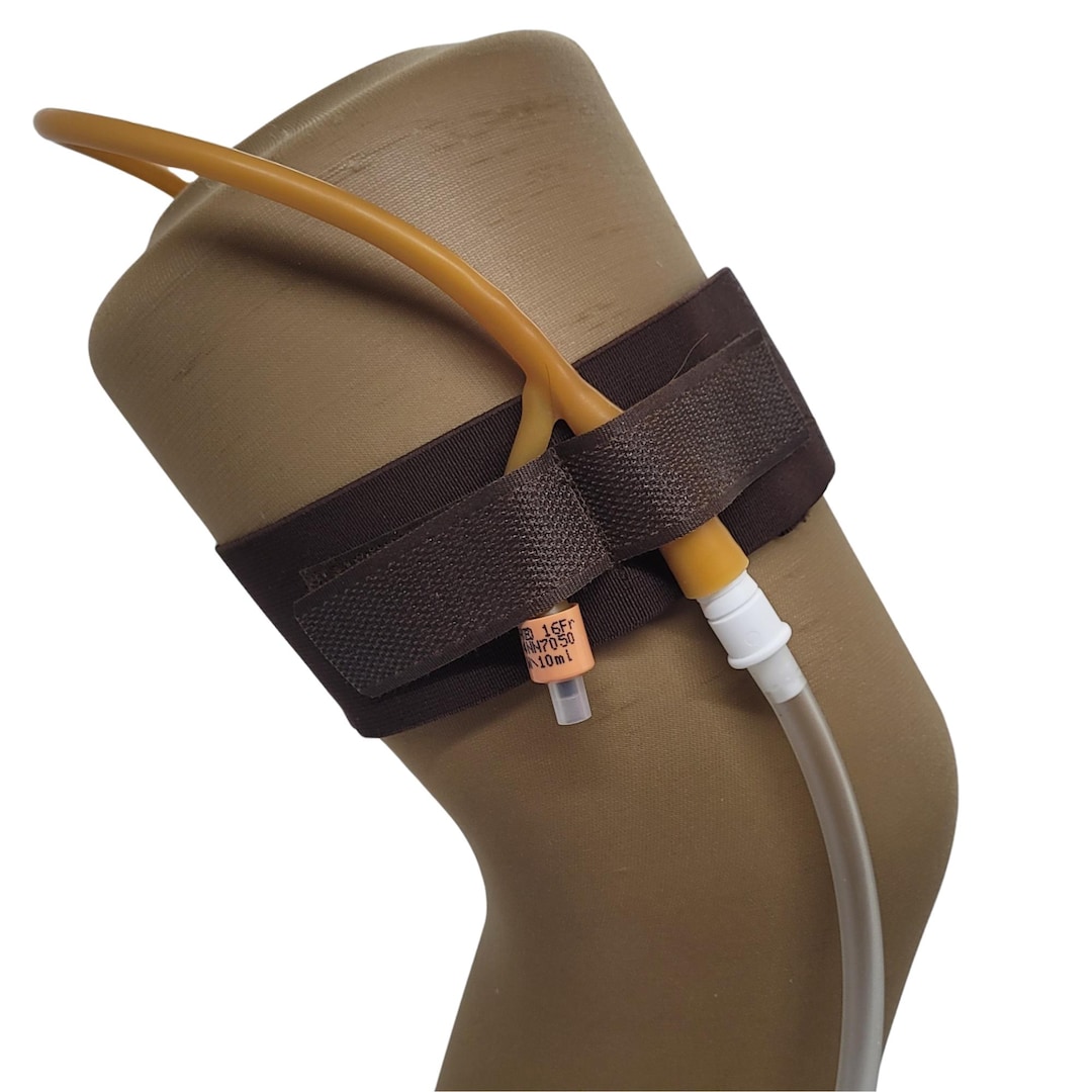 Brown Elastic Foley Catheter Leg Strap | CUSTOM SIZE | Medical ...