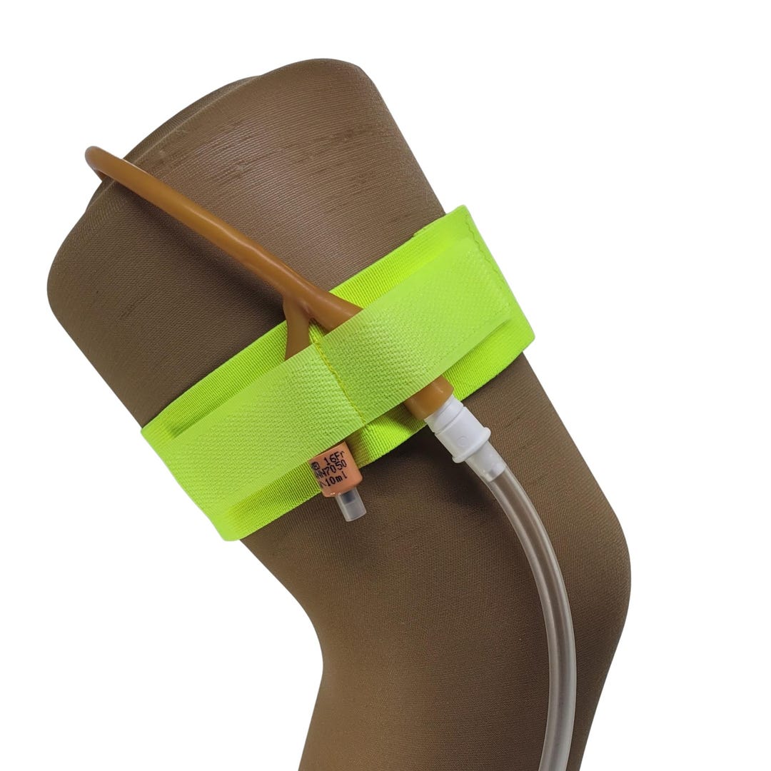 Fluorescent Yellow Elastic Foley Catheter Leg Strap | CUSTOM SIZE ...