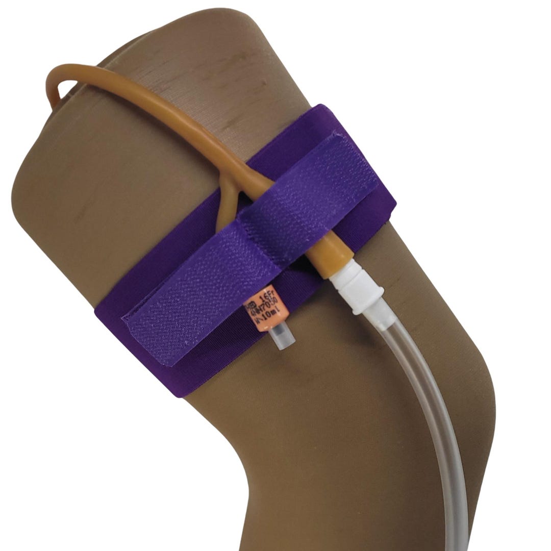 Purple Elastic Foley Catheter Leg Strap LARGE Medical Accessory ...