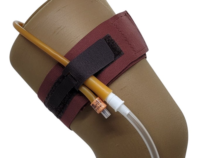 Brown Elastic Foley Catheter Leg Strap Medium Medical Accessory