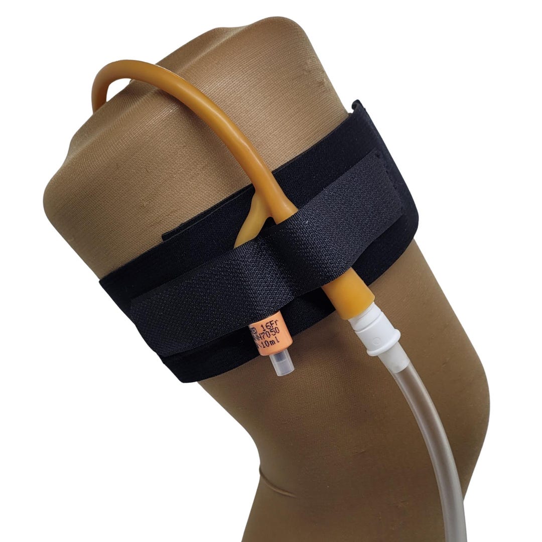 Black Foley Catheter Leg Strap W Gripping Silicone | MEDIUM | Medical ...