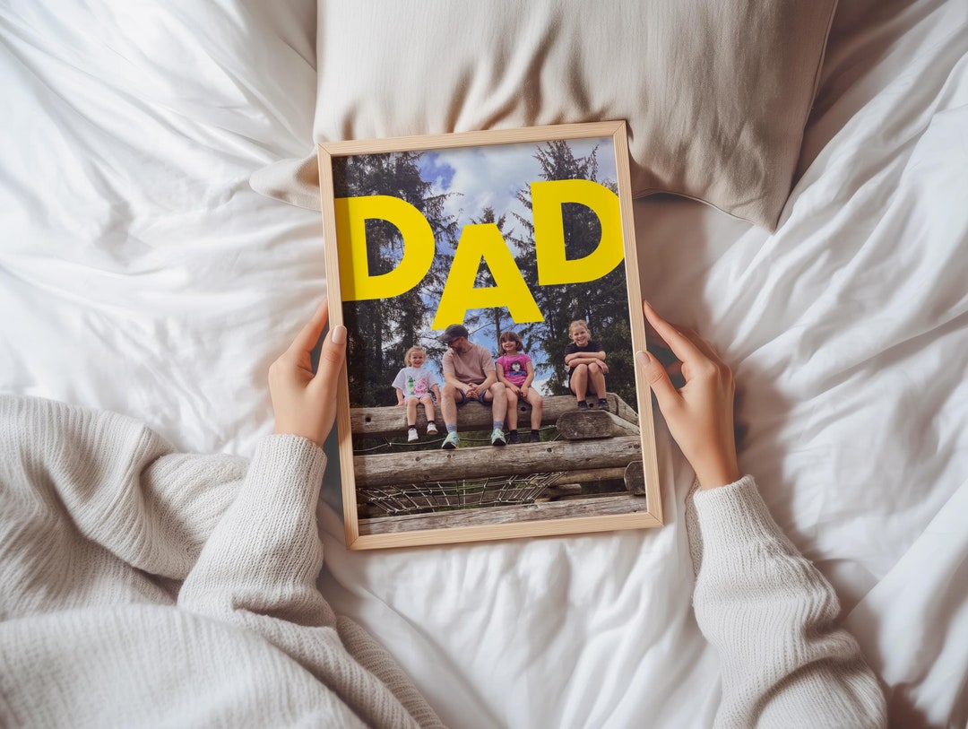 Personalized 'DAD' Photo Print Custom Family Gift for Dad Unique ...