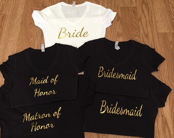 Gold lettering shirt | Etsy