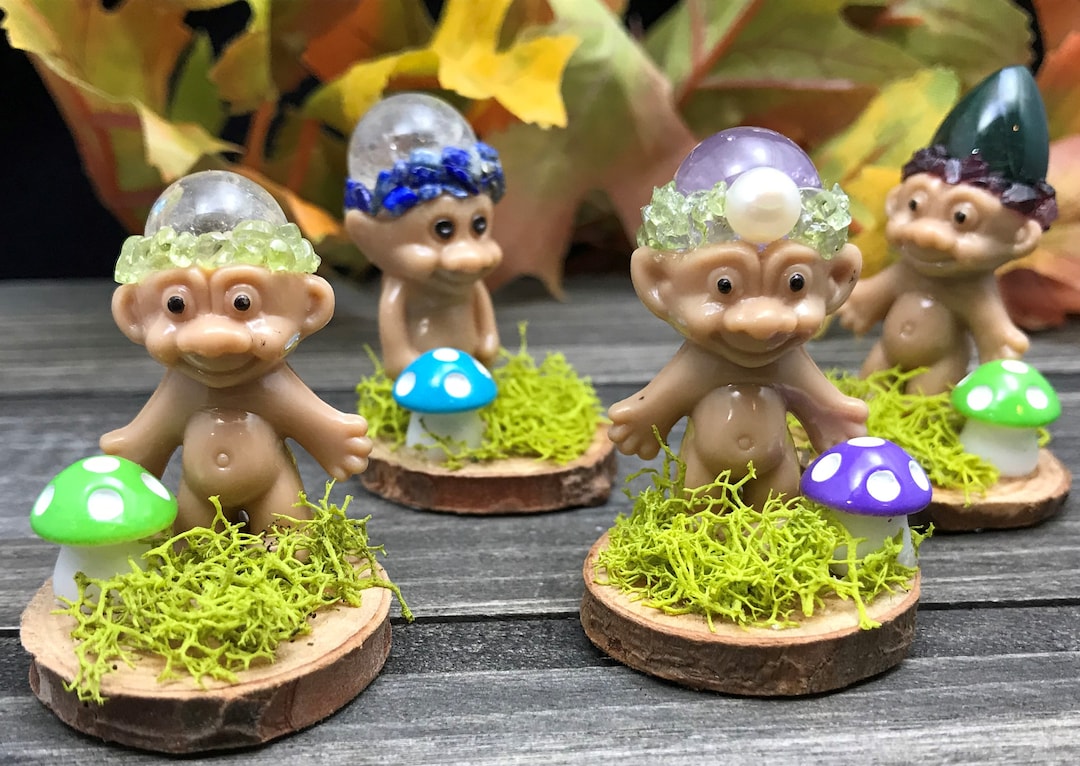 One Tiny Whimsical Crystal Stone Troll ~ Made W/ Real Stones and ...