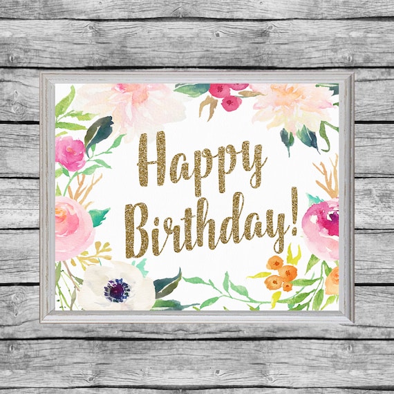 Printable Happy Birthday Sign. 8x10 or 16x20. Birthday Poster - Etsy