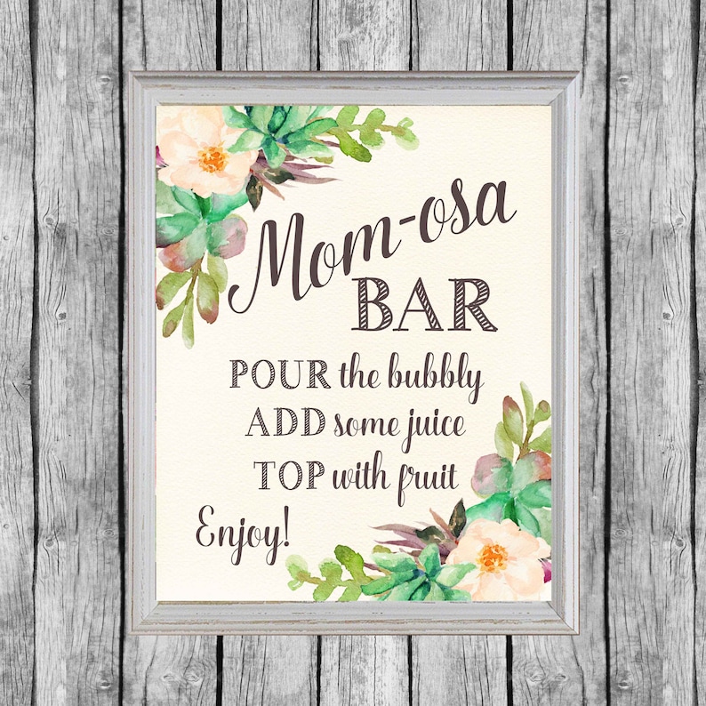 Mom-osa Bar Printable Sign. Baby Shower Momosa Sign. Baby | Etsy