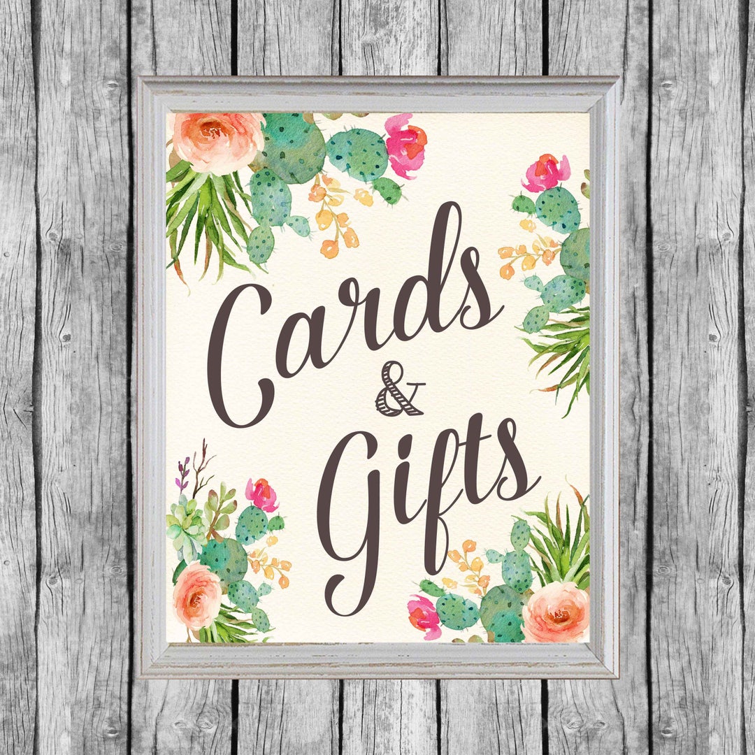 Cards and Gifts Sign Printable. Bridal Shower Fiesta Gift Table Sign ...