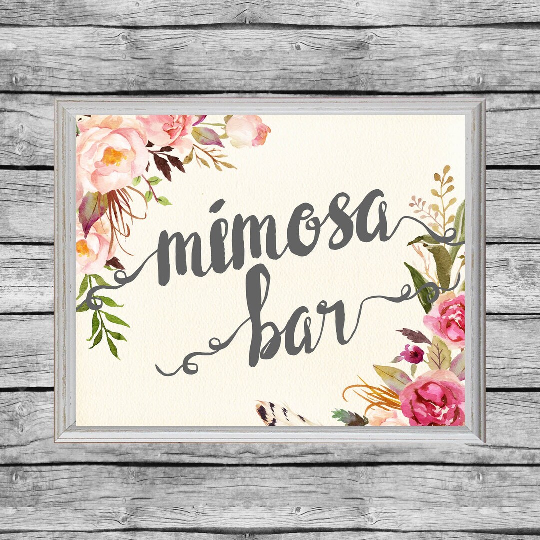 Mimosa Bar Sign. Juice Labels Printable. Bridal Shower Mimosa - Etsy