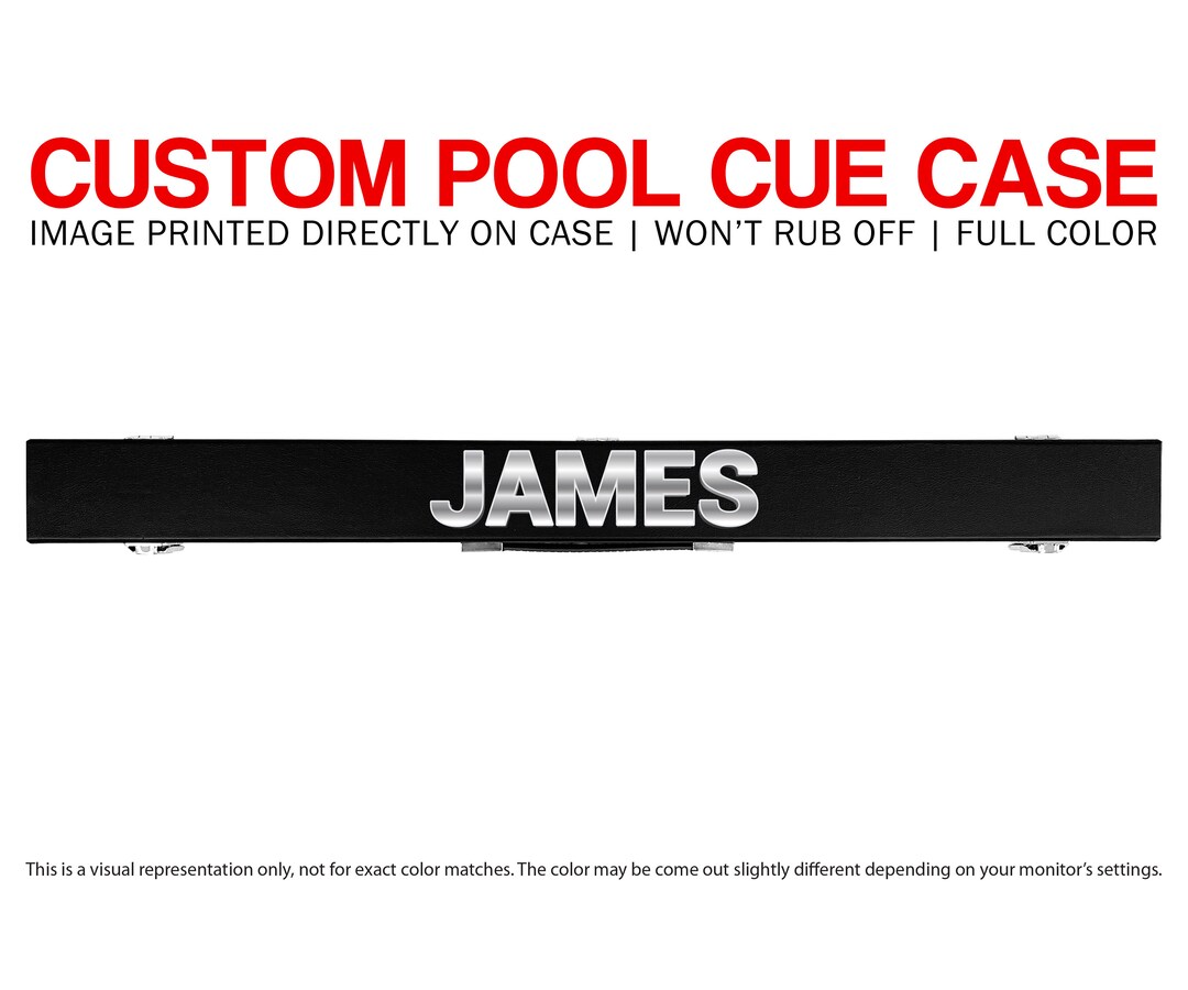 Personalized 1x1 Hard Pool Cue Case Chrome Great Gift for Birthdays ...
