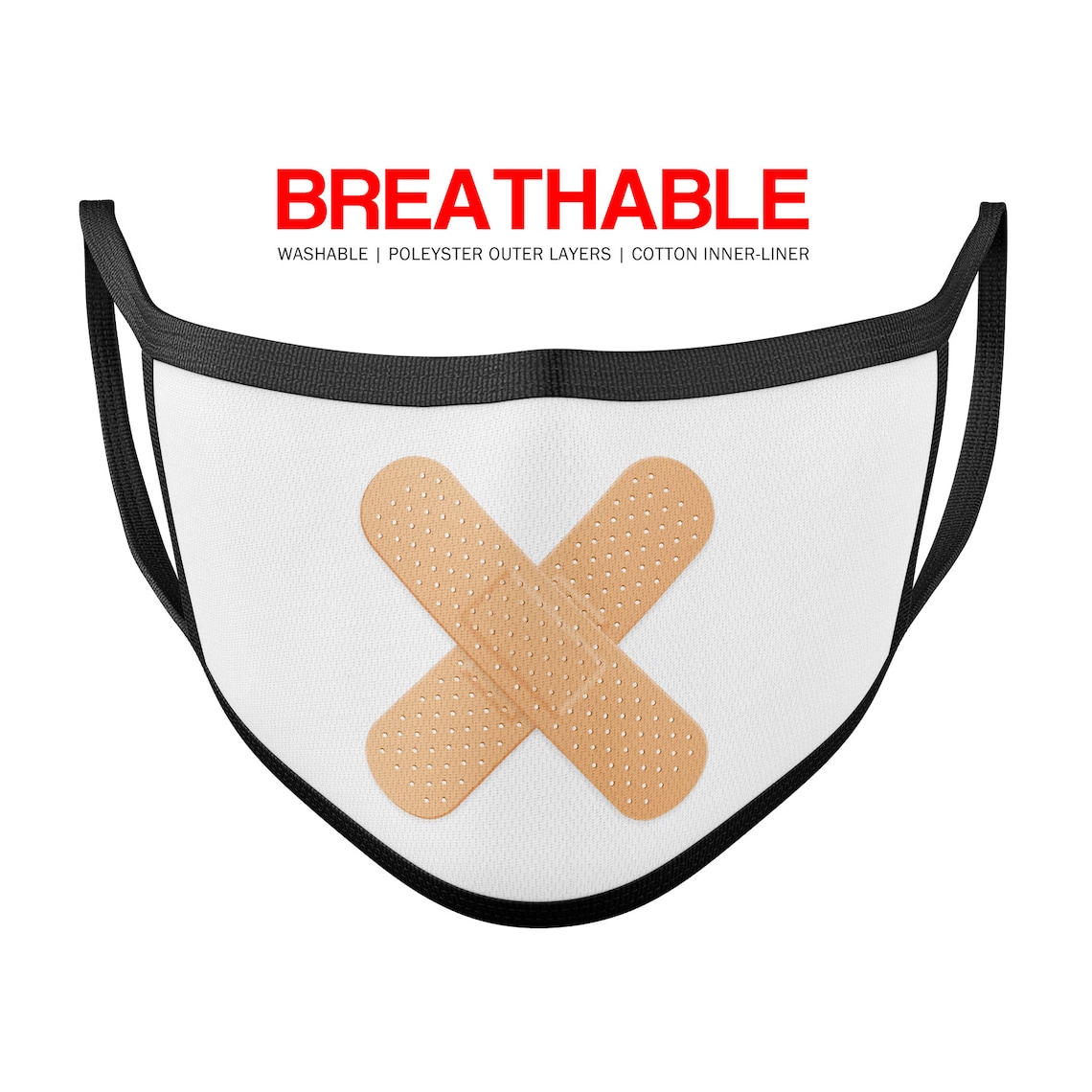 Band Aid Face Mask Unisex Reusable Washable 3 Layer 100 Etsy
