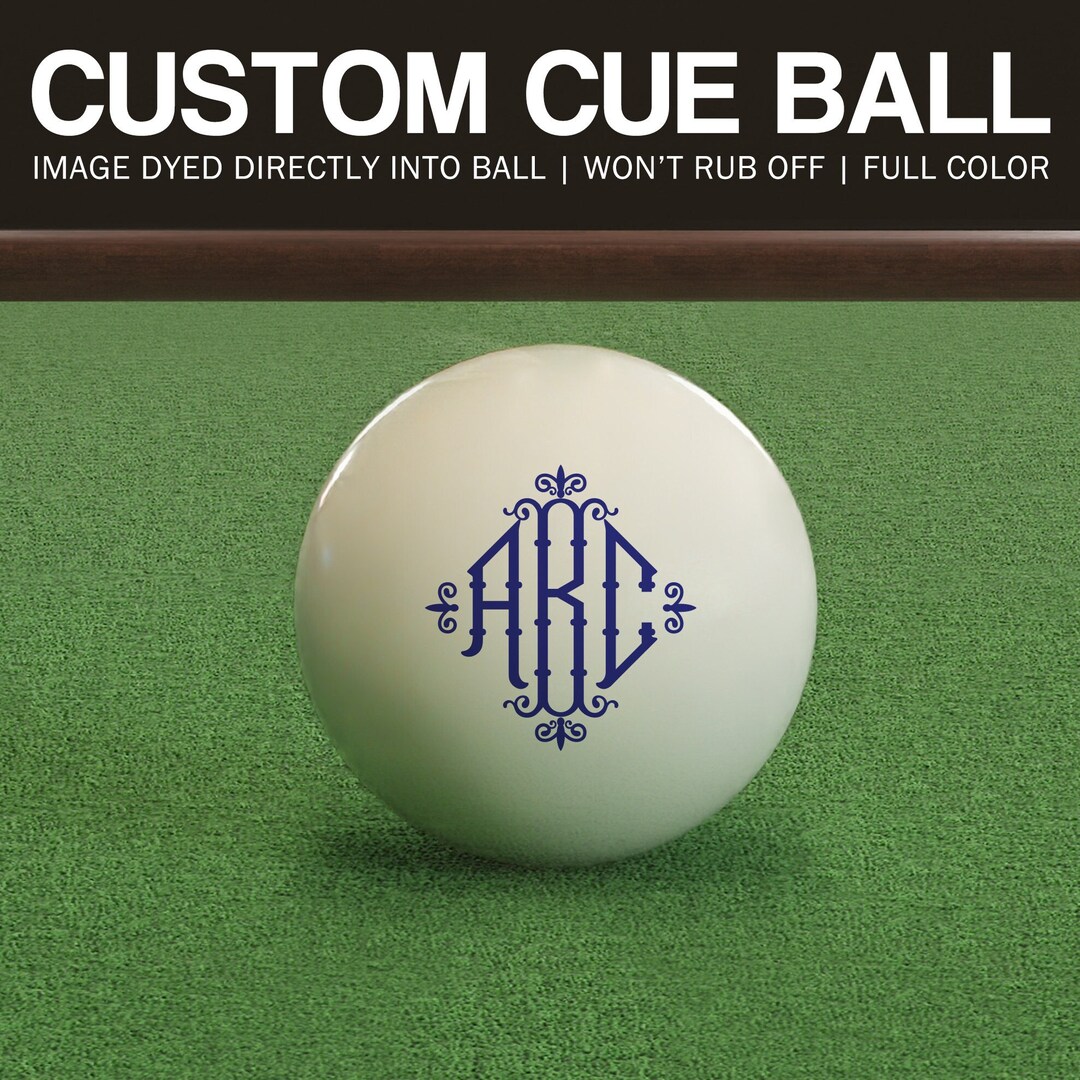 Exquisite Monogram Custom Pool and Billiard Cue Ball Great Gift for ...