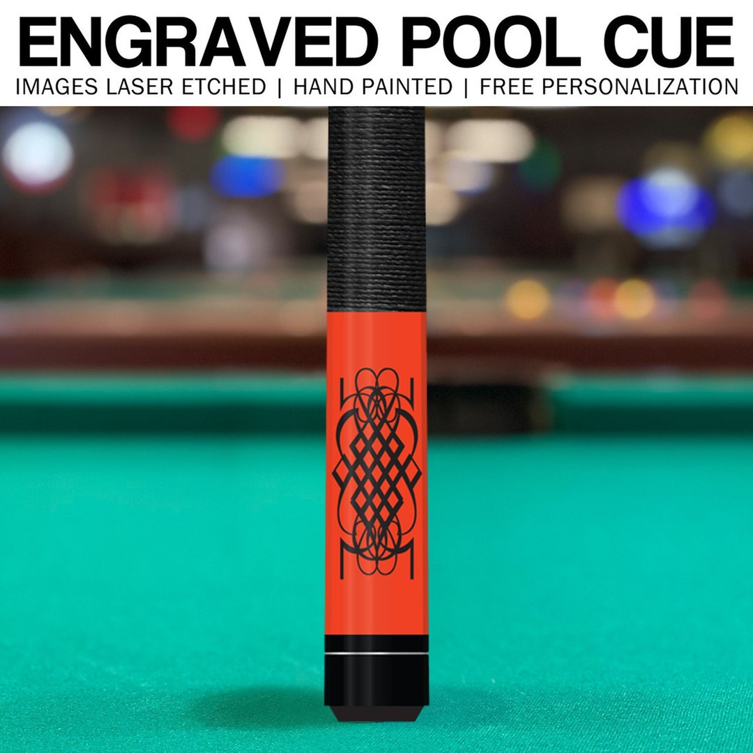 Forged Etched Series ET08 Custom Engraved Orange Pool Cue - Etsy