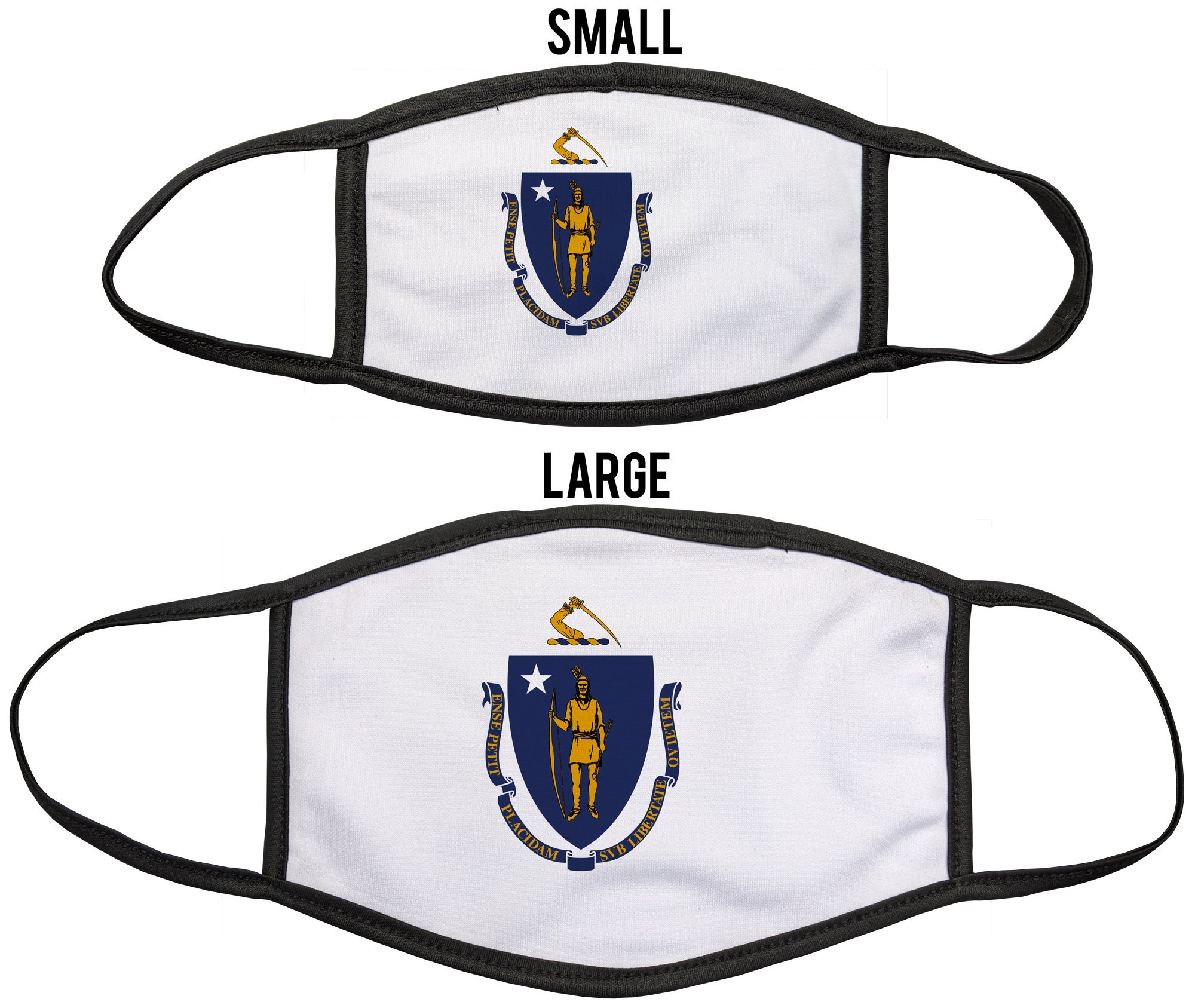 Massachusetts State Flag Face Mask Unisex Reusable Washable 3 | Etsy