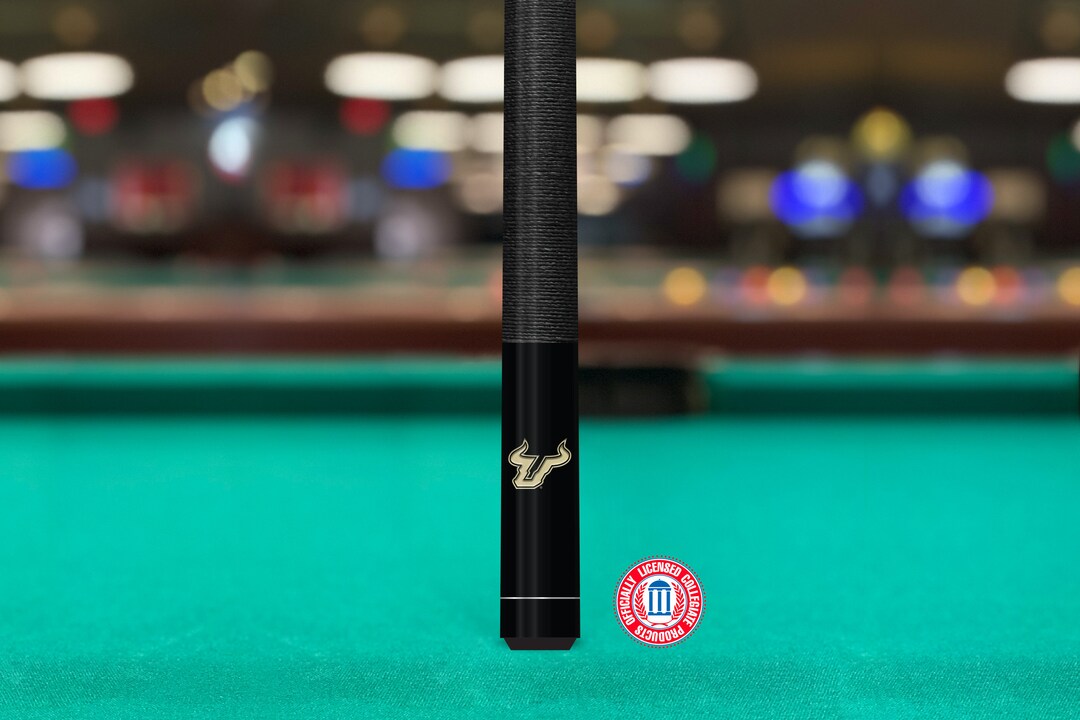 South Florida Bulls Black Custom Engraved Pool Cue With Gold ...