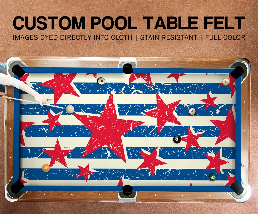 Stars & Stripes Custom Pool Table Felt Great for Gameroom or Man Cave ...