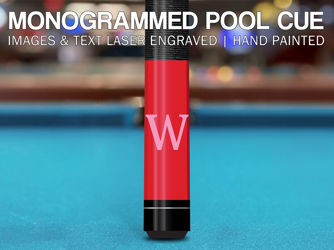 Family Name Monogrammed Red Pool Cue Great Personalized Gift - Etsy