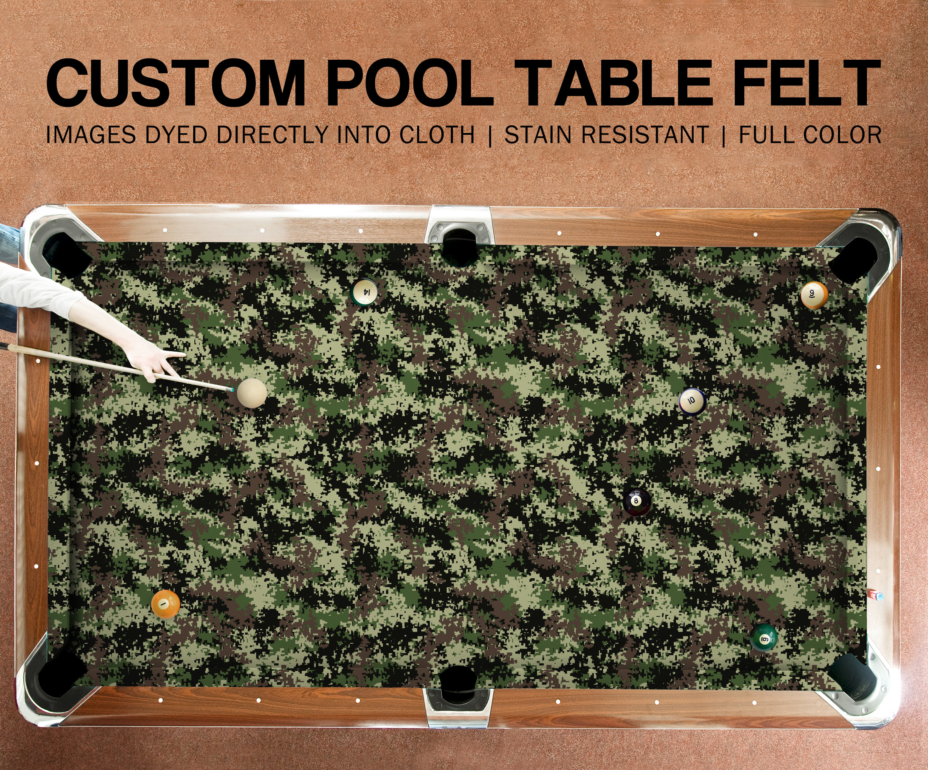 Camo Pool Table Felt