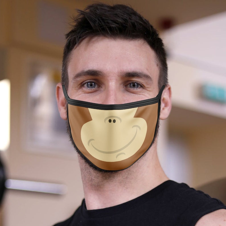 Monkey Face Mask Unisex Reusable Washable 3 Layer 100% - Etsy