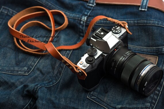 Handmade Genuine Leather camera neck strap for mirrorless | Etsy
