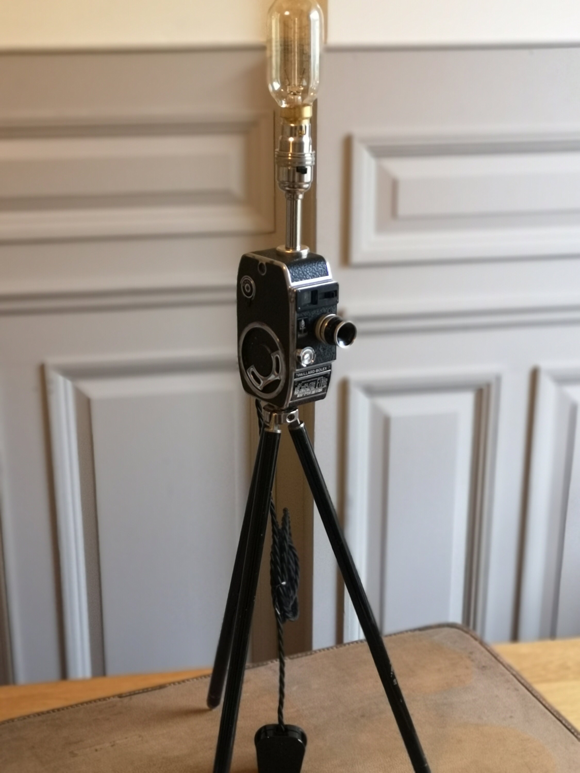 Upcycled, Vintage Swiss 8mm Cine Camera Lamp. Unique Lamp. Retro 1950s ...
