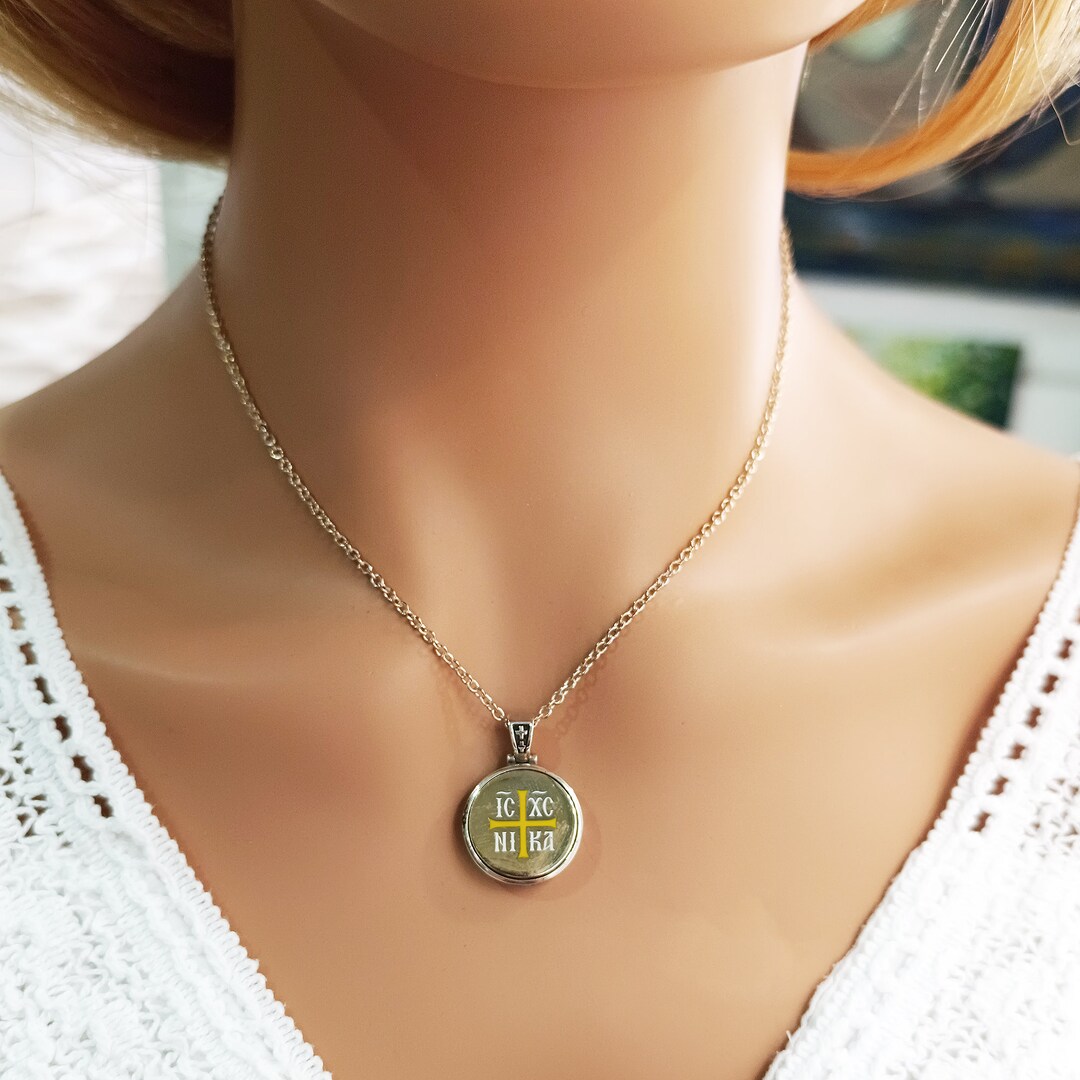 Religious Silver Necklace, Jesus Christ Wins Silver Pendant, Sterling ...