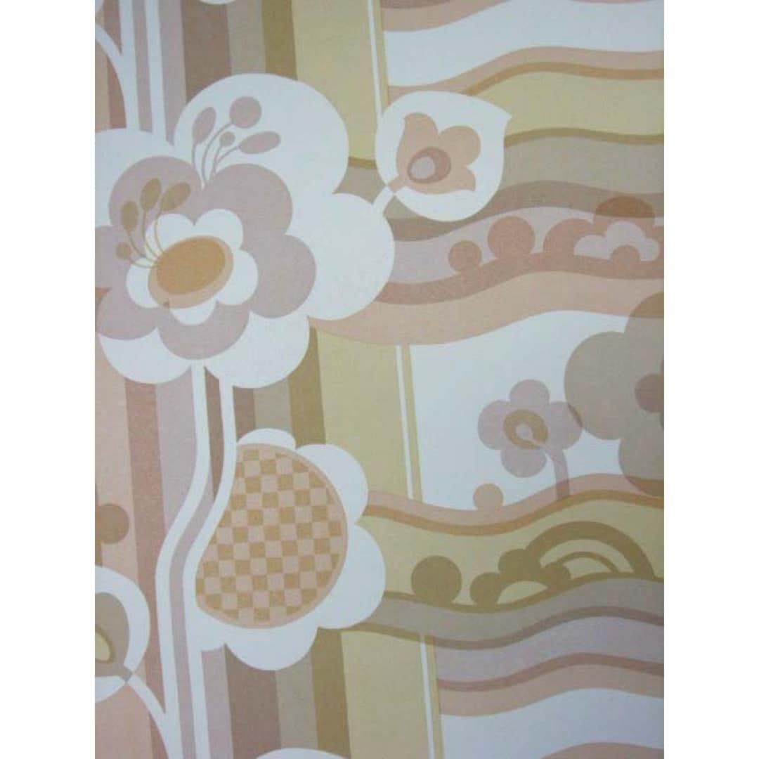 Vintage Wallpaper by the Metre 70s Wallpaper 70s Flower Wallpaper naive ...