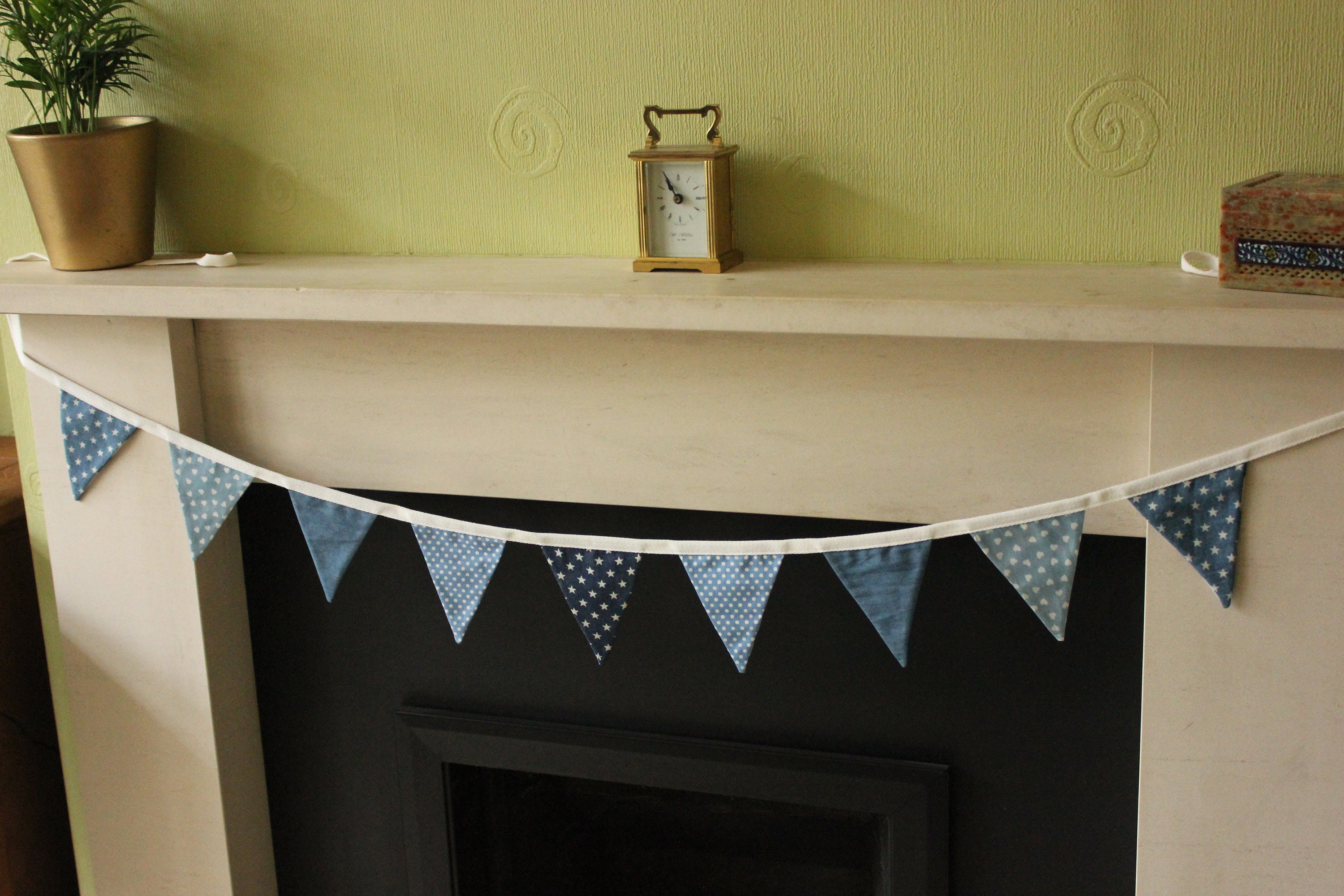 Cool Blue Mini Bunting / 9 o 12 bandera / Reversible Banderín Banner ...
