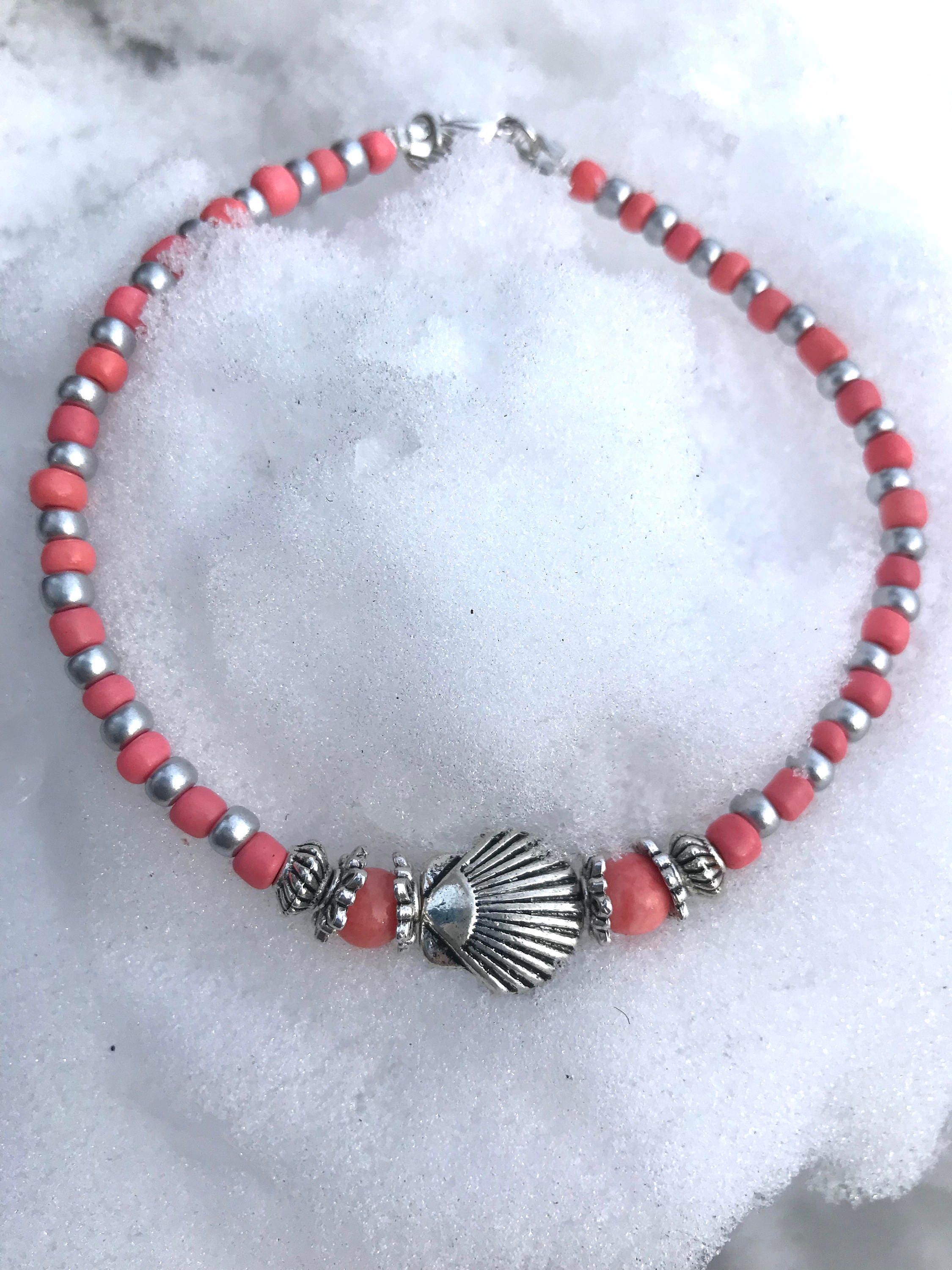 Ankle Bracelet Beach Anklet Sea Shell Anklet Beaded Anklet - Etsy