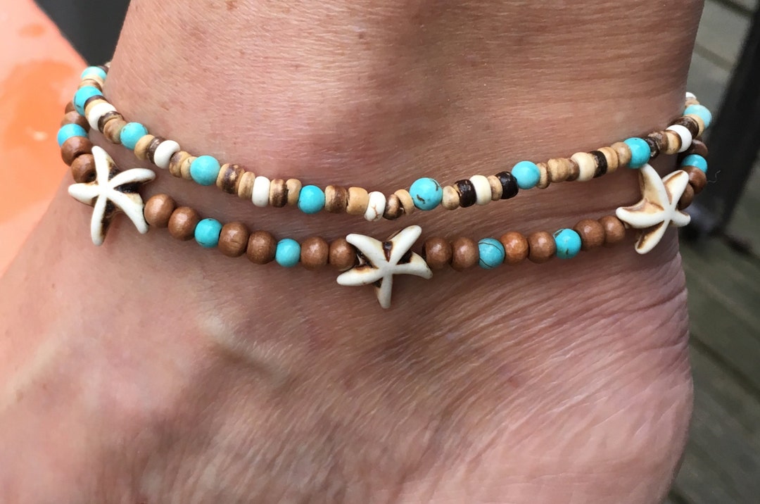 Beach Anklet Starfish Anklet Boho Anklet Ankle Bracelet - Etsy