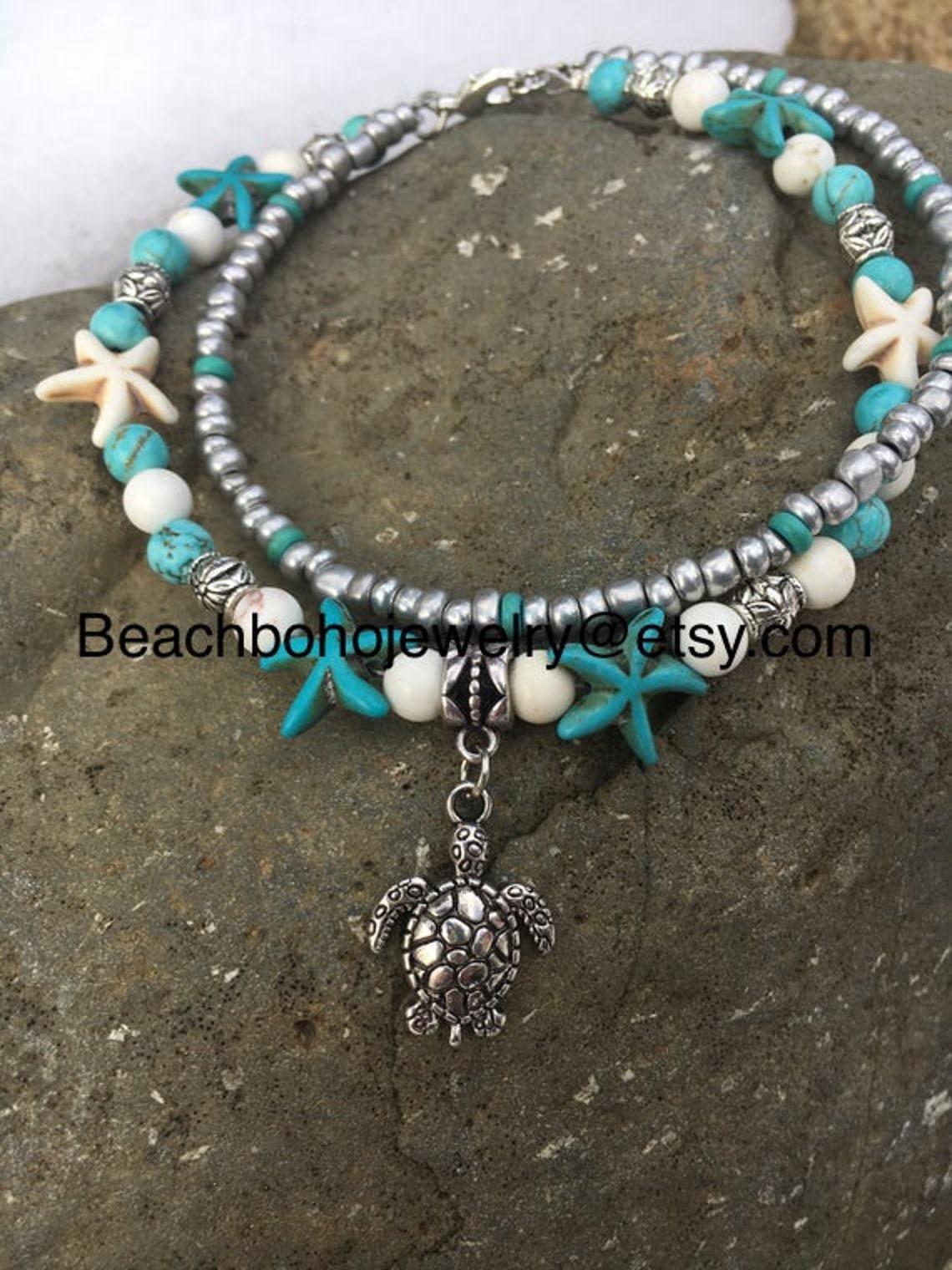 Beach Anklet Womans Anklet Turtle Anklet Ankle Bracelet - Etsy