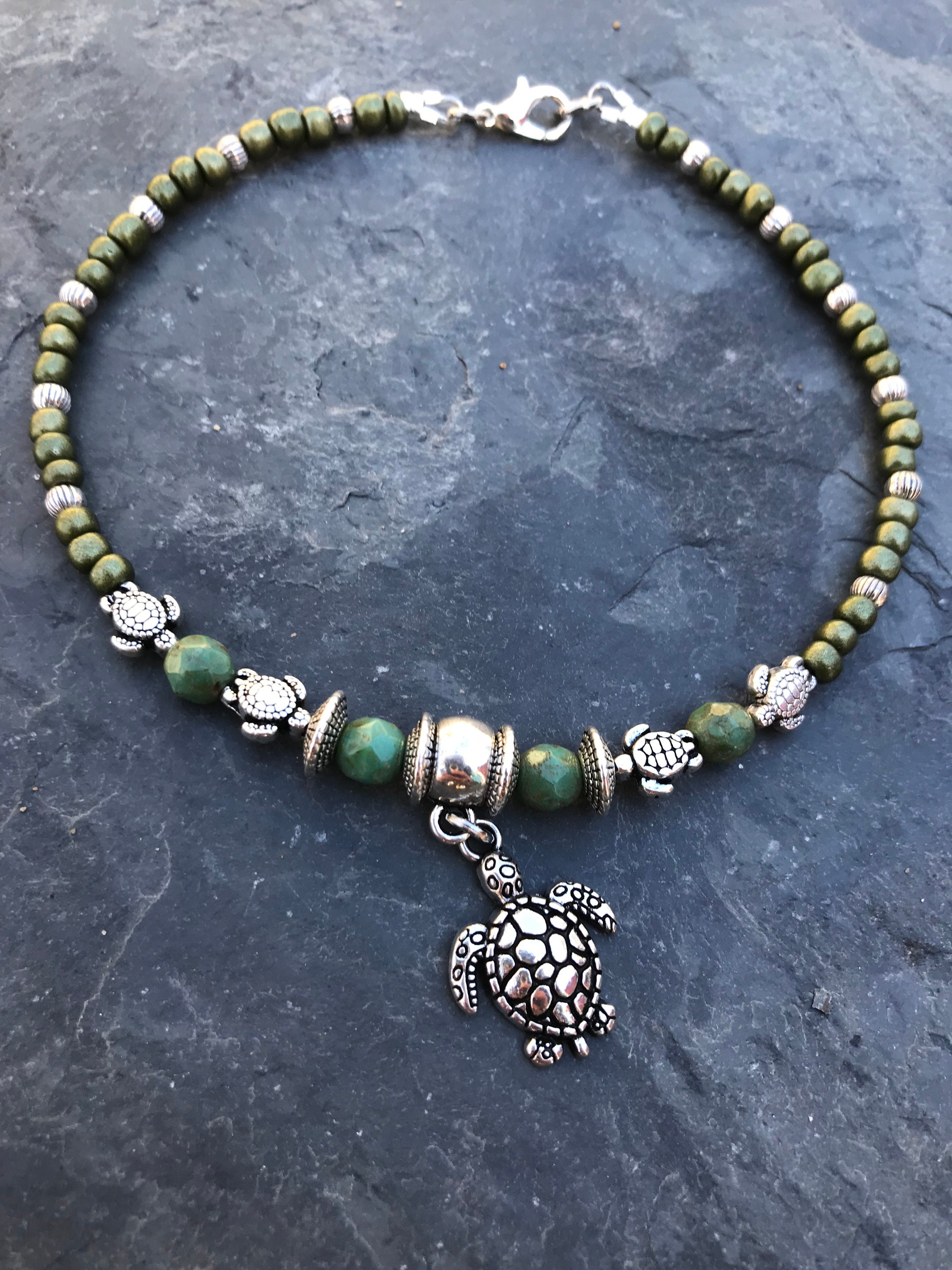 Ankle Bracelet Turtle Anklet Beach Anklet Womans Anklet - Etsy