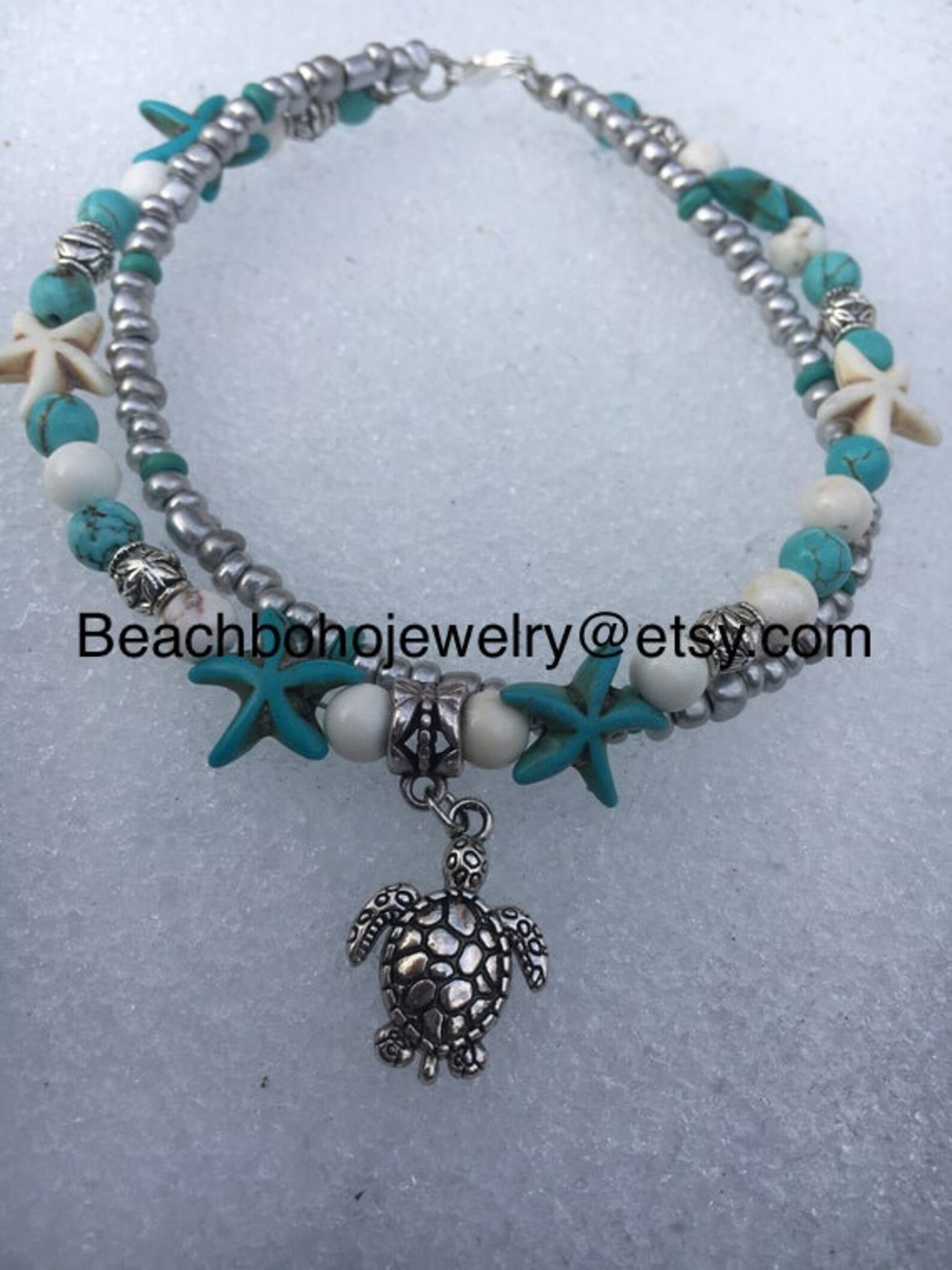 Beach Anklet Womans Anklet Turtle Anklet Ankle Bracelet - Etsy