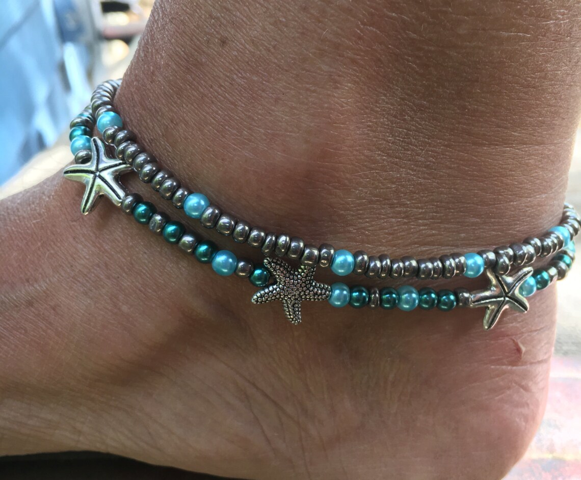 Ankle Bracelet, Beach Anklet, Starfish Anklet, Ankle Jewelry, Unique ...