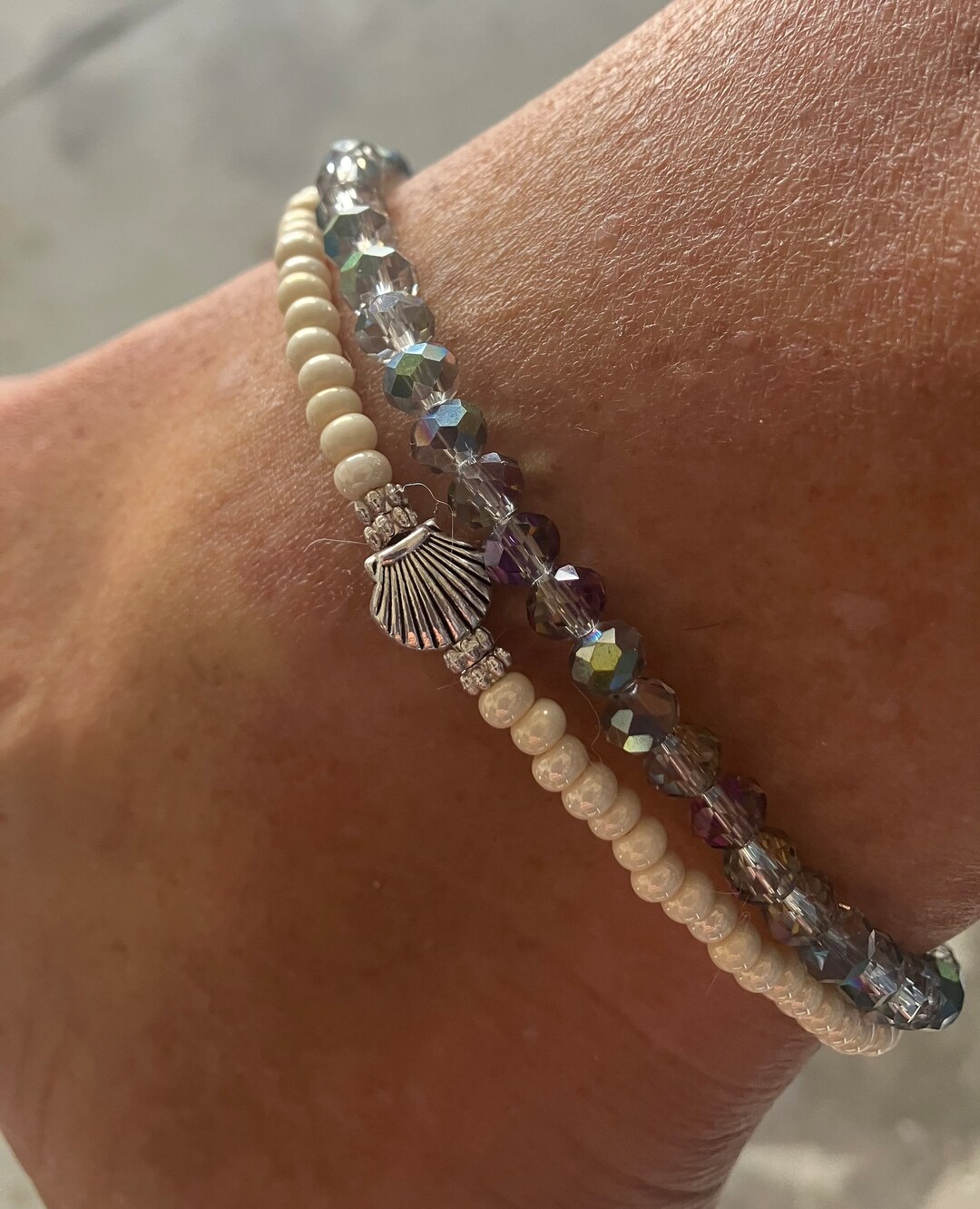 Ankle Bracelet, Anklet, Double Strand, Anklet, Crystal Anklet, Shell ...