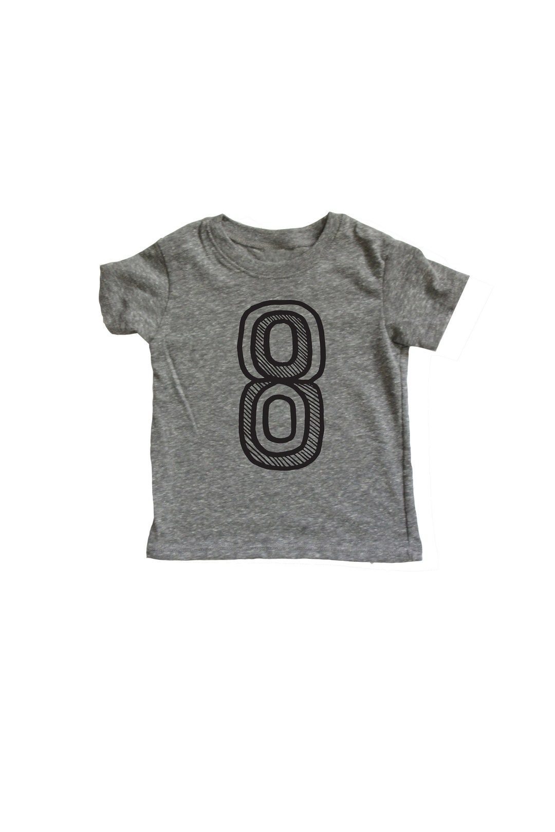 8, Gray and Black, Eight Birthday Shirt, Number Eight Shirt, 8th ...