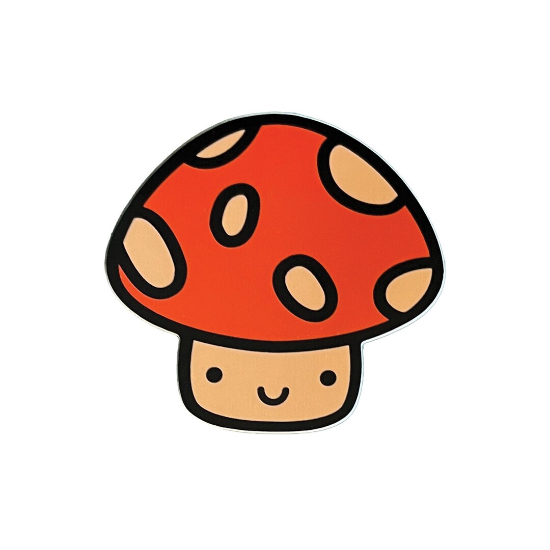 Kawaii Mushroom Vinyl Sticker, Kawaii Sticker, Laptop Sticker ...