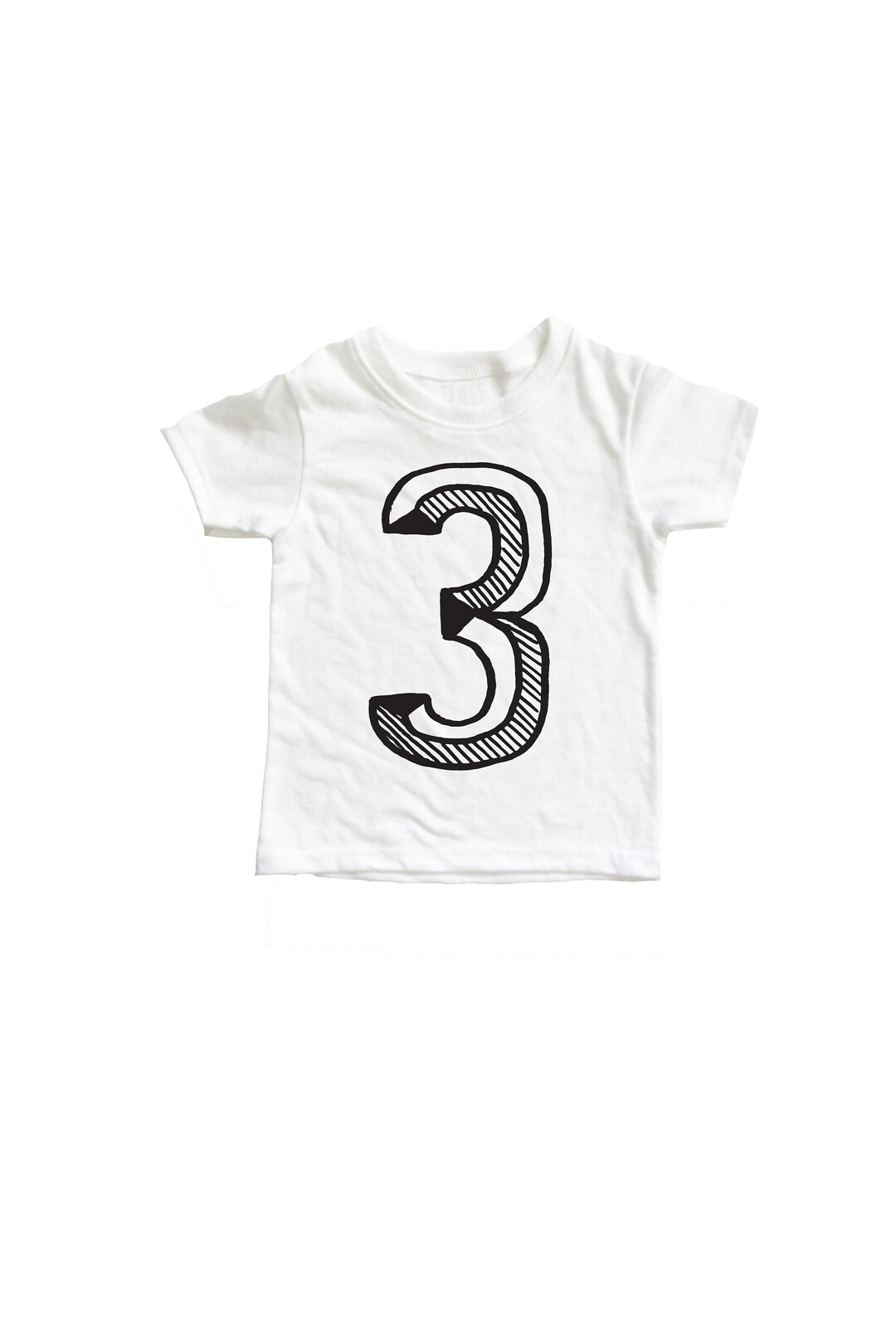 3, White and , Third Birthday Shirt, Number Three Shirt, 3 Shirt, 3rd ...