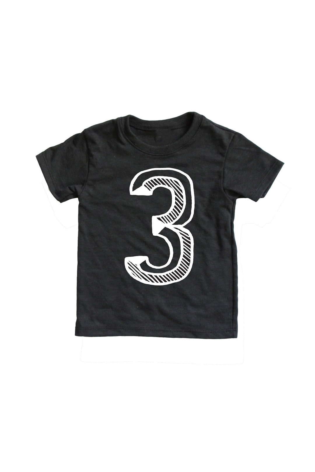 3, Black and White, Third Birthday Shirt, Number Three Shirt, 3 Shirt ...