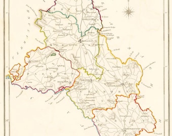 County Galway Ireland - 1837 - Antique Irish Map - Digital Download - Etsy