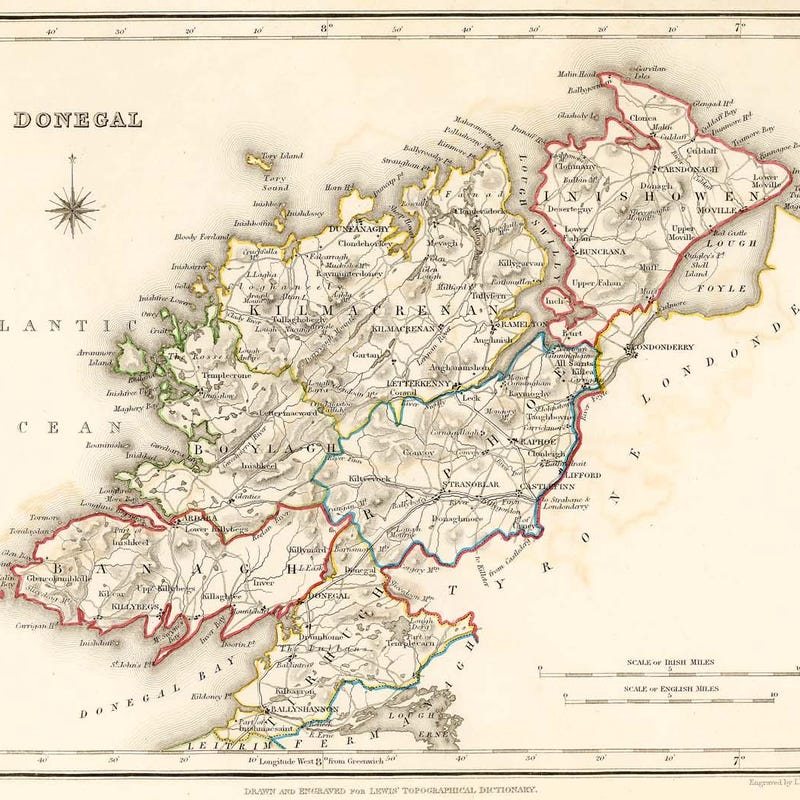 Donegal Art Map - Etsy UK