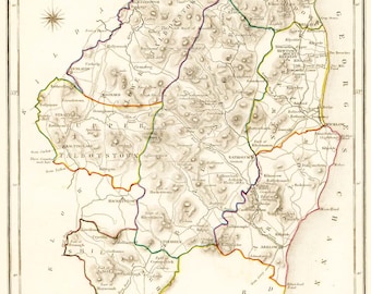 County Leitrim Ireland - 1837 - Antique Irish Map - Digital Download - Etsy