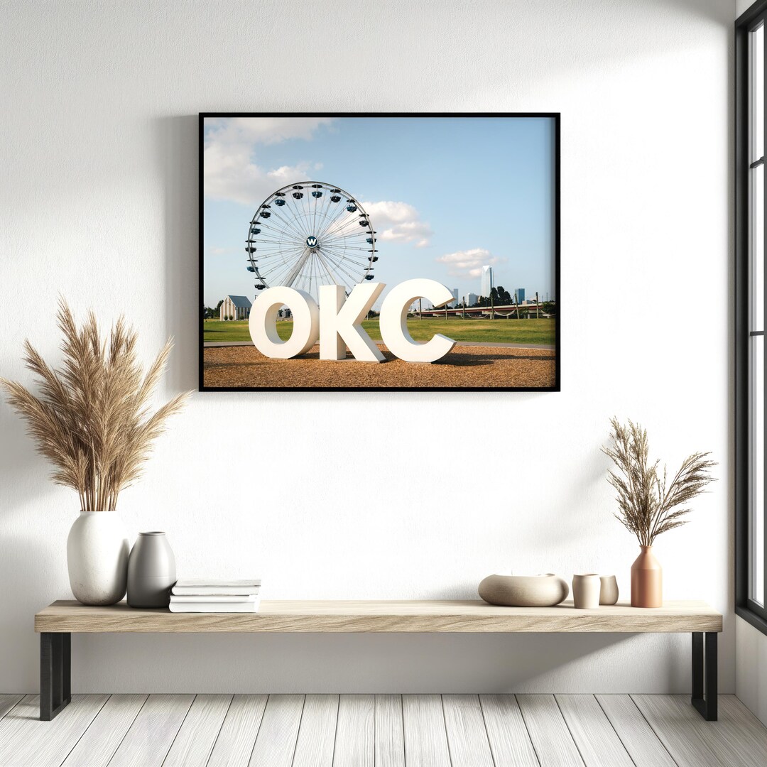 Oklahoma City Skyline Photo Print: Wheeler Ferris Wheel, Downtown OKC ...