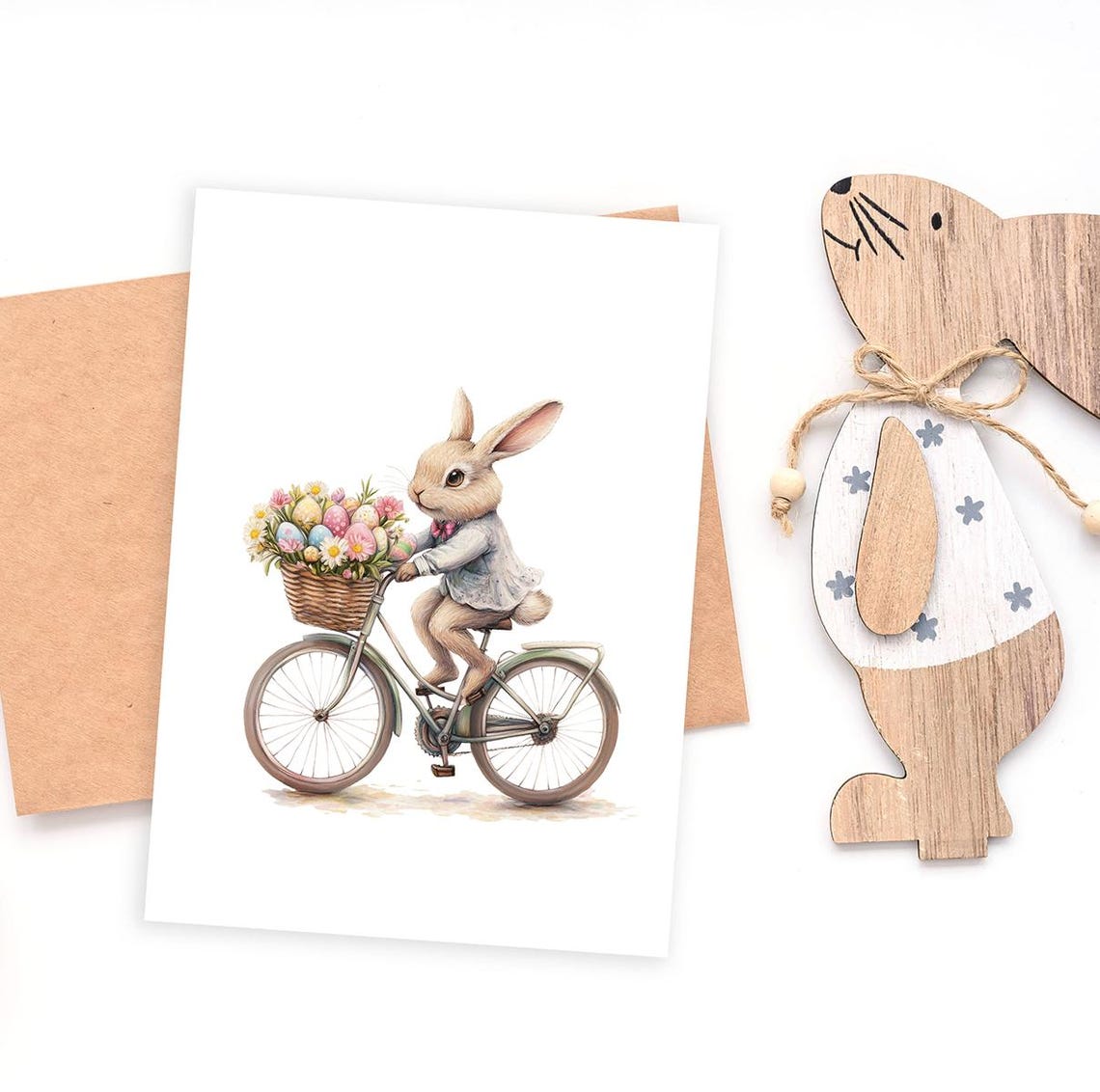 Easter Bunny on Bike Clipart - SINGLE IMAGE - Clipart for Commercial ...