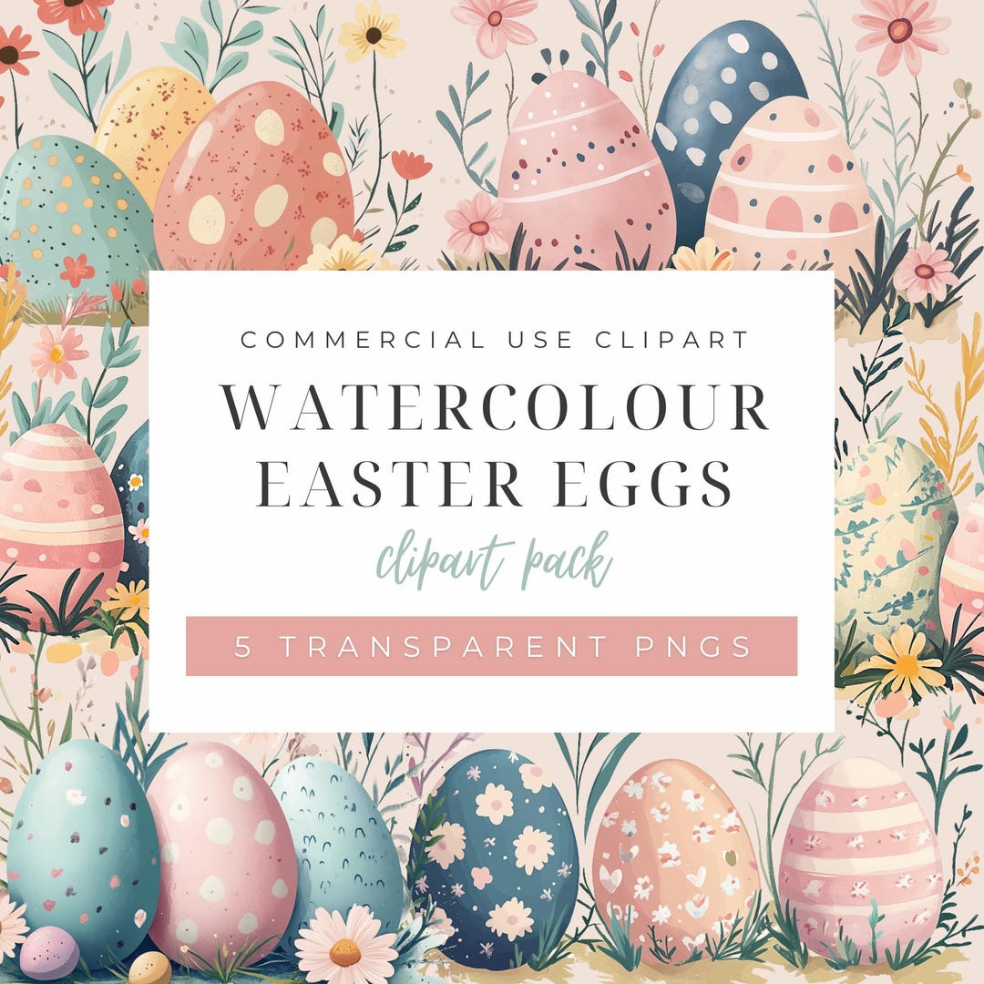 Watercolour Easter Eggs Clipart - Clipart Bundle for Commercial Use ...
