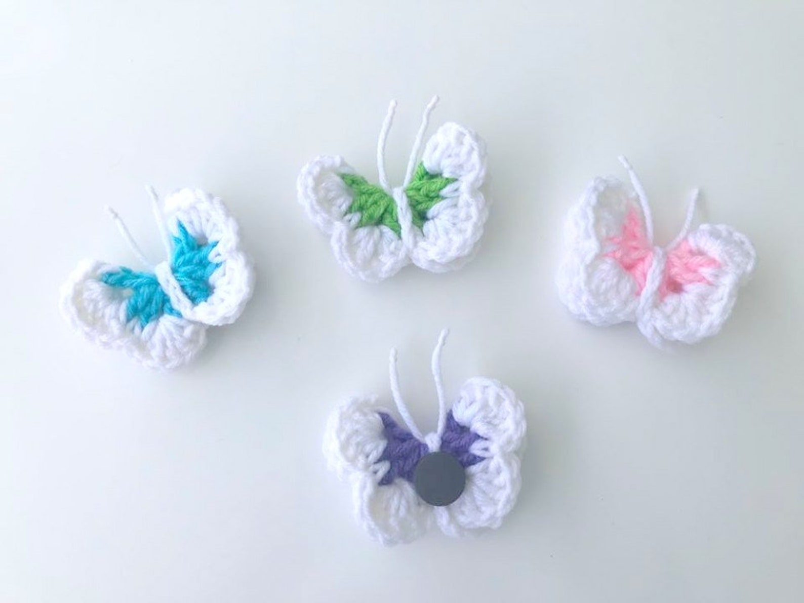 Crochet Butterfly Magnets Butterfly Magnets Crochet Magnets - Etsy