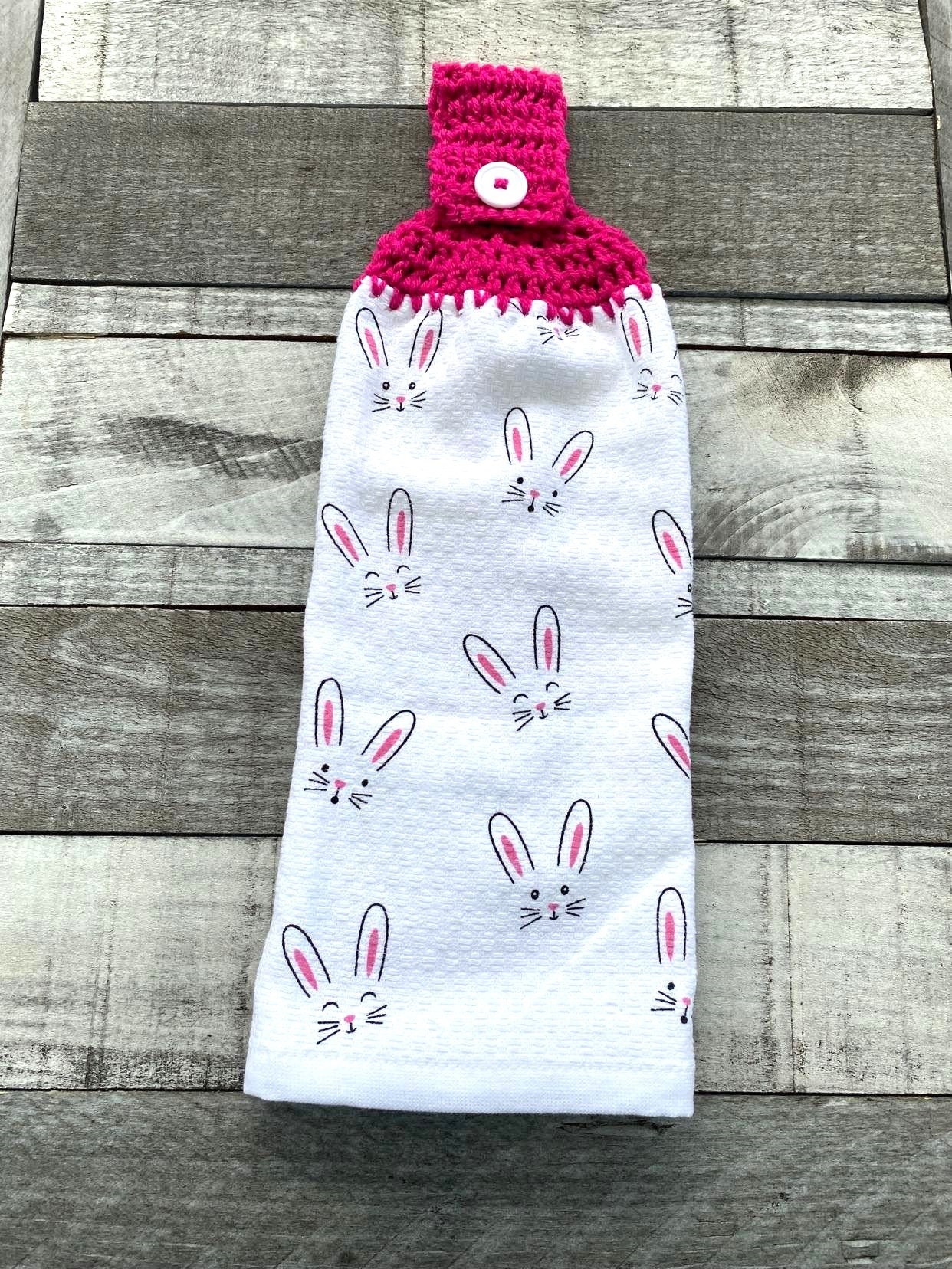 Easter Bunny Towels, Easter Crochet Top Towels, Spring Hanging Towels ...
