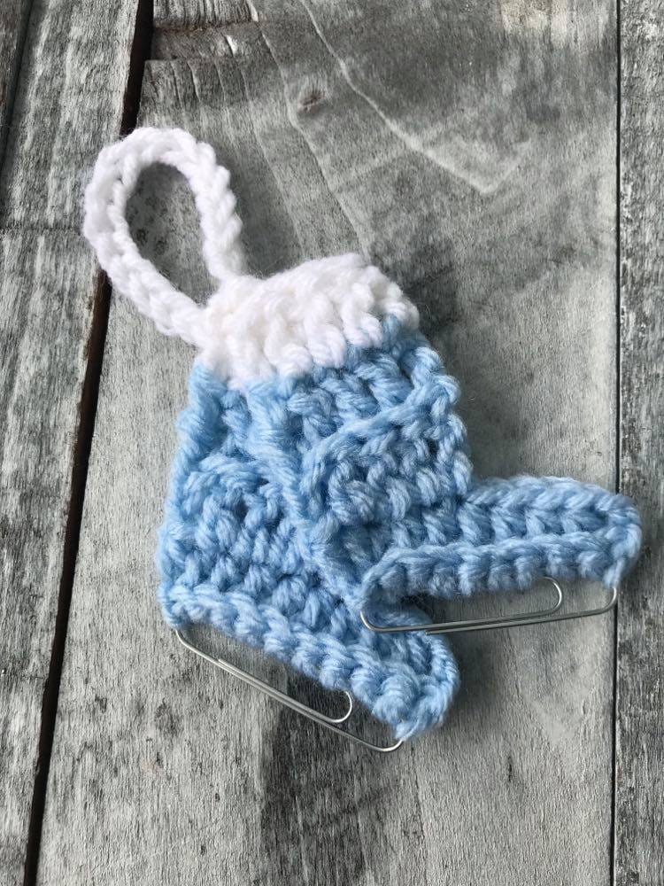 Crochet Ice Skates, Crochet Ice Skate Ornaments, Christmas Ice Skate ...