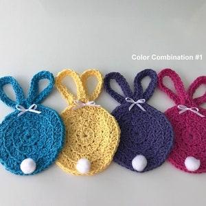Easter Bunny Coasters, Crochet Bunny Coaster Set, Crochet Easter ...