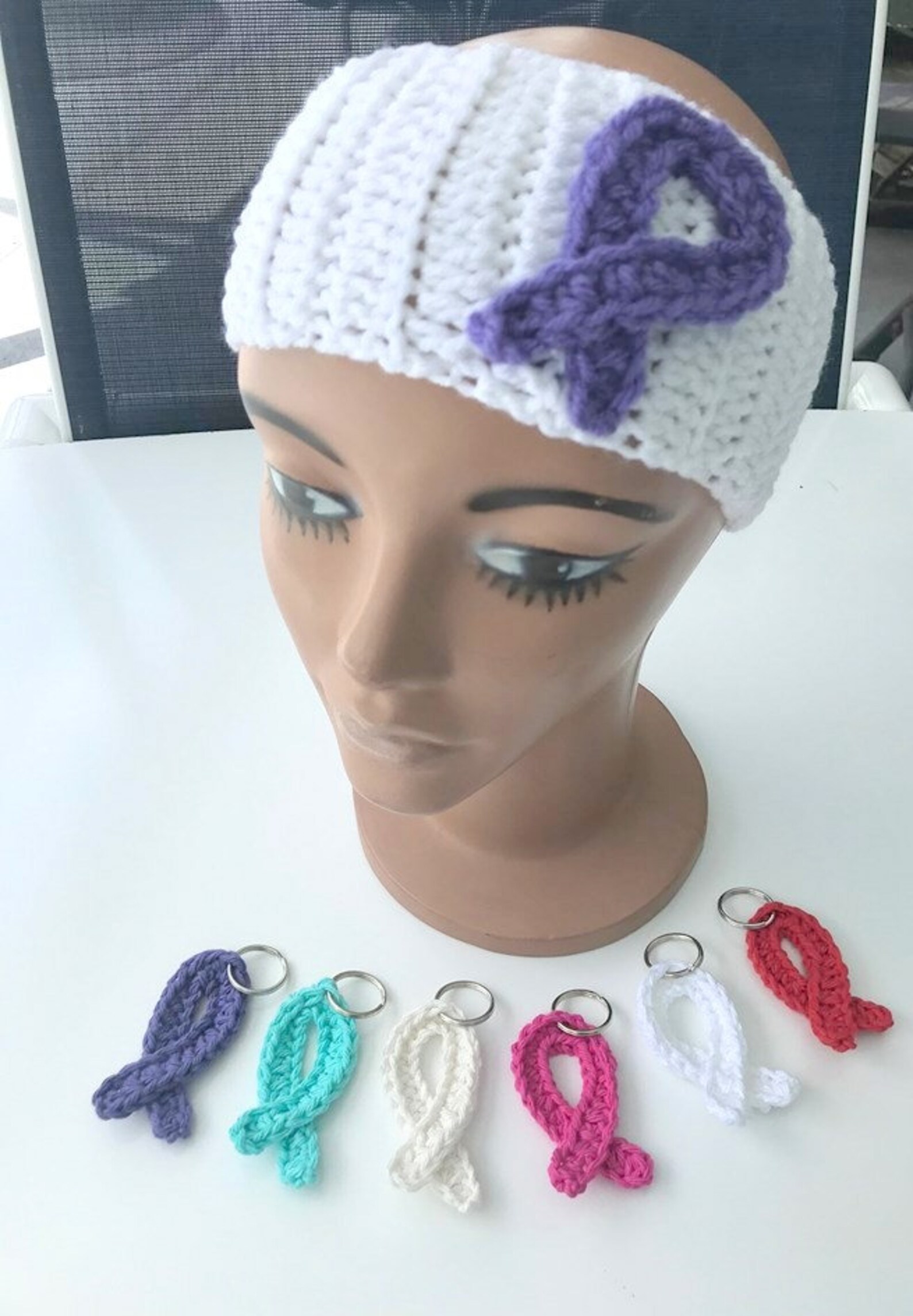 Crochet Awareness Ribbons, Awareness Ribbon Keychain, Awareness Ribbon ...