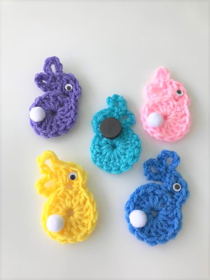 Crochet Easter Magnets, Easter Bunny Magnets, Crochet Magnets, Easter ...